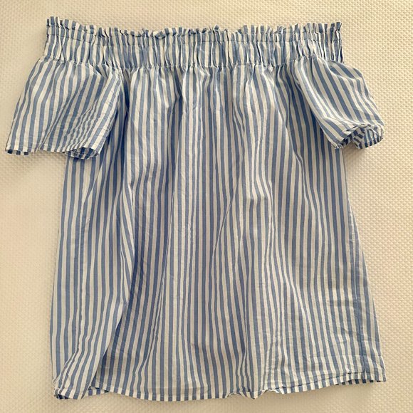 H&M | Tops | H And M Off The Shoulder Stripped Top | Poshmark